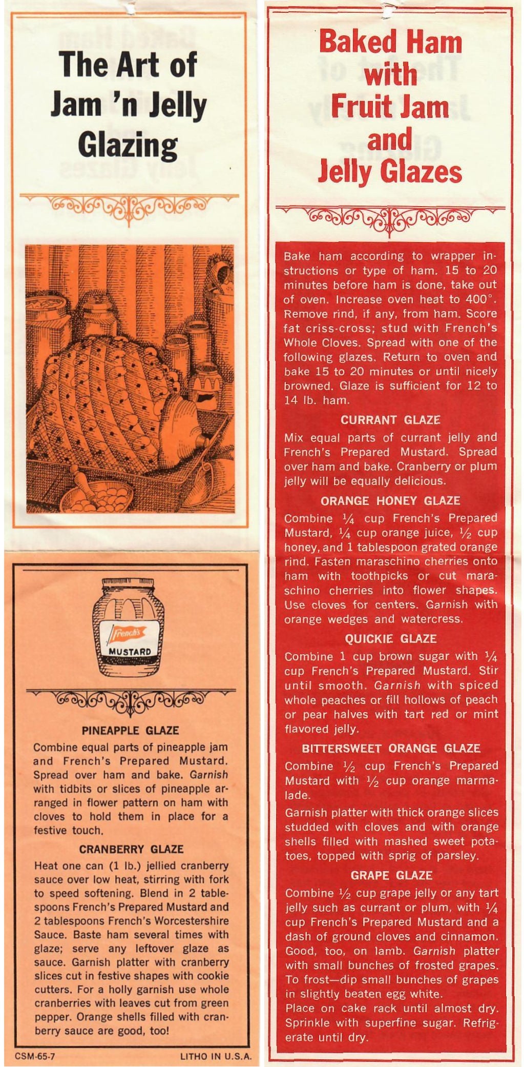 Baked Ham with Fruit Jam and Jelly Glazes - vintage.recipes