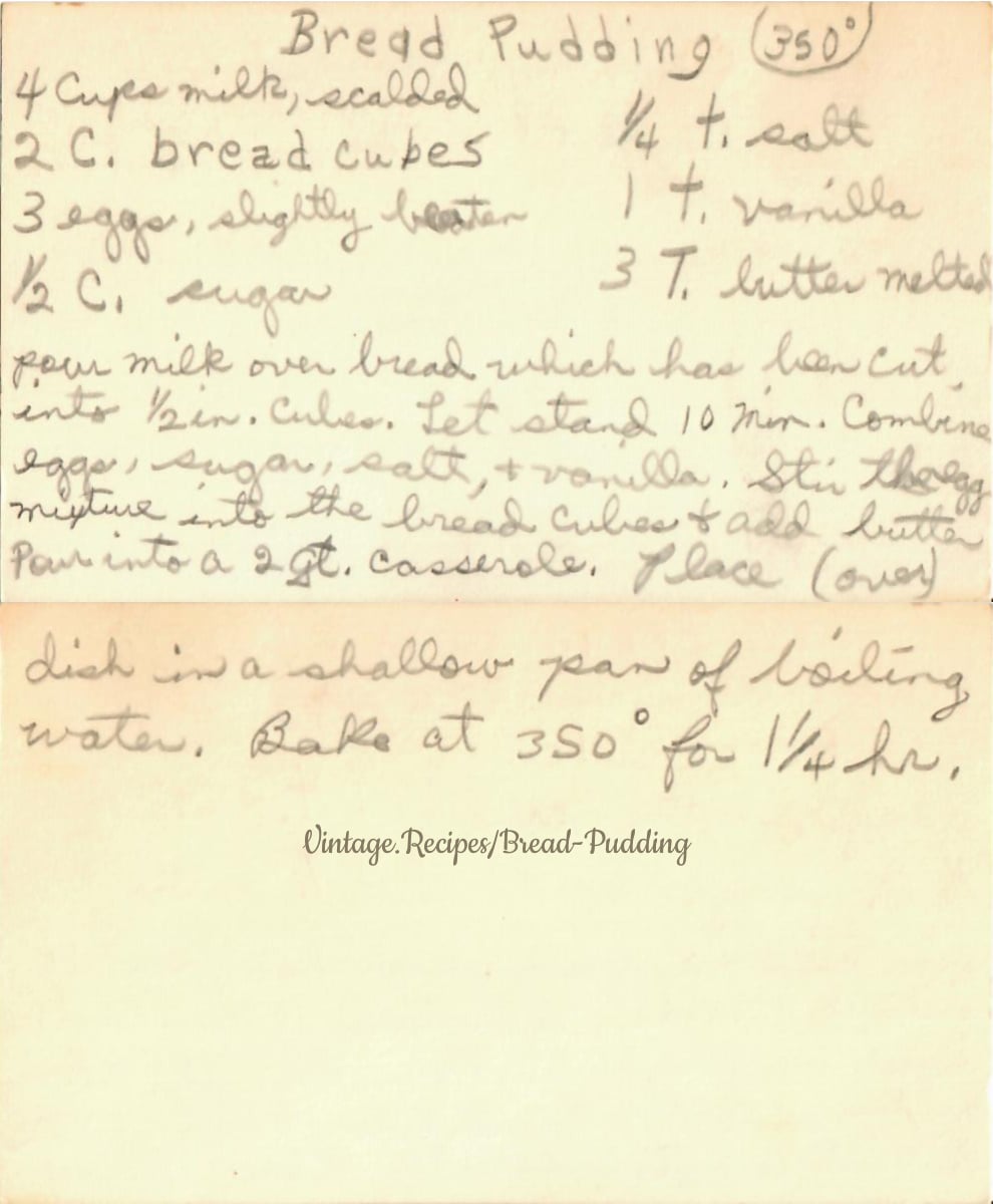 Bread Pudding - vintage.recipes