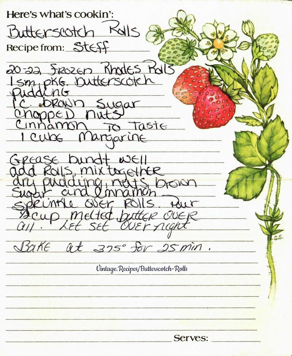Butterscotch Rolls - vintage.recipes