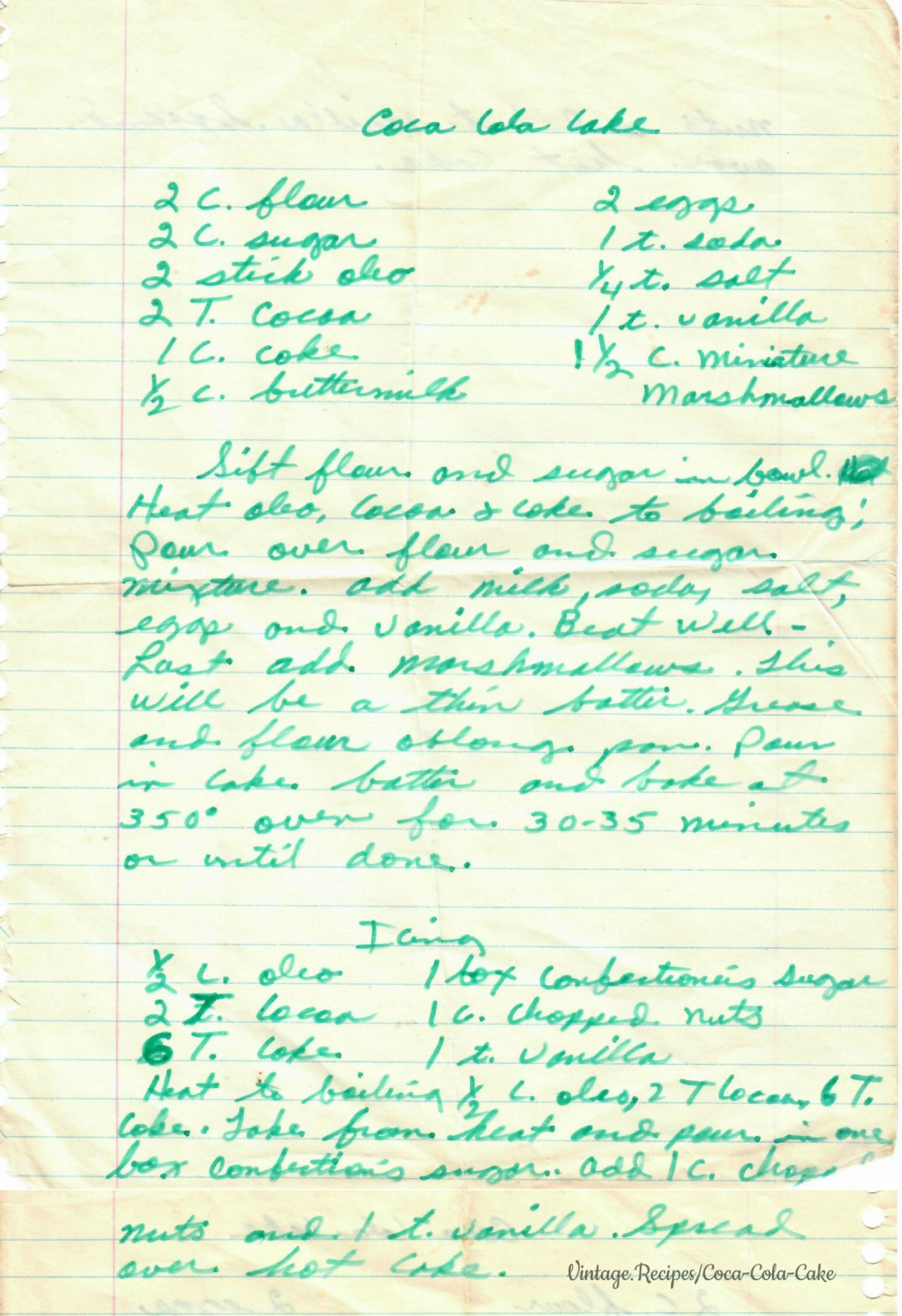 Coca Cola Cake - vintage.recipes