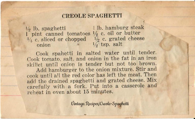 Creole Spaghetti - vintage.recipes