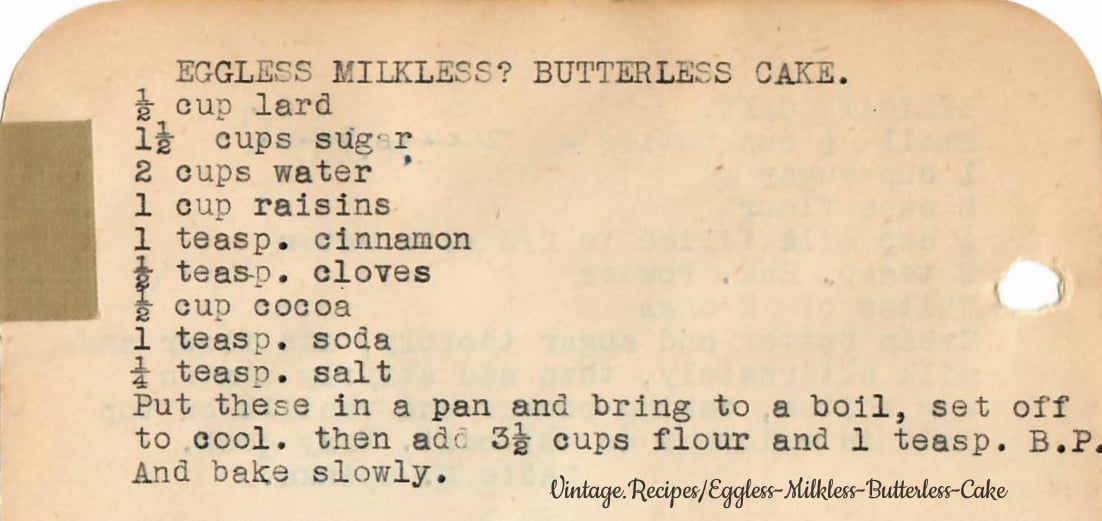 Eggless, Milkless, Butterless Cake - vintage.recipes