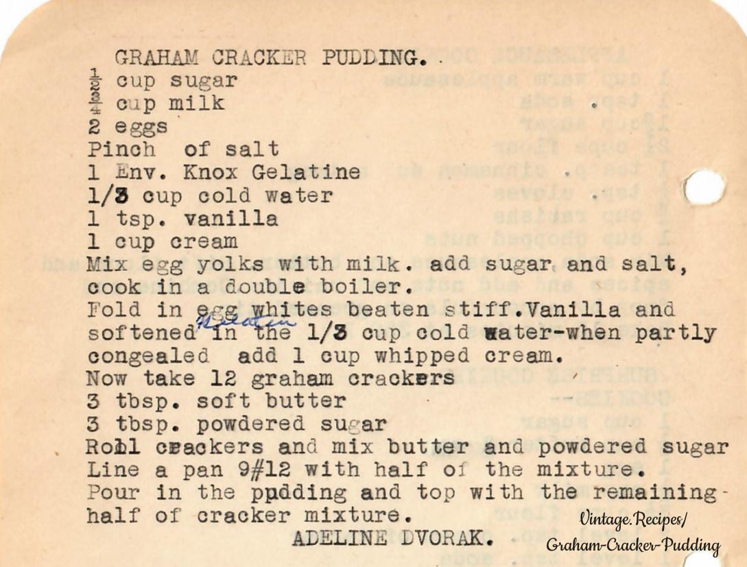 Graham Cracker Pudding - vintage.recipes