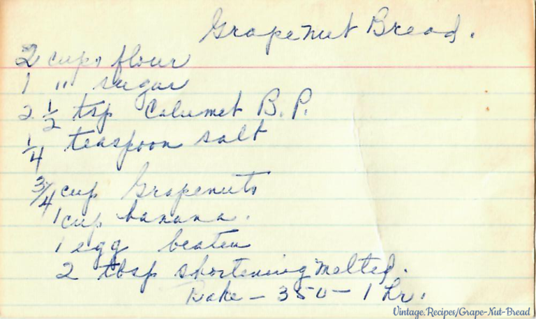 Grape-Nut Bread - vintage.recipes