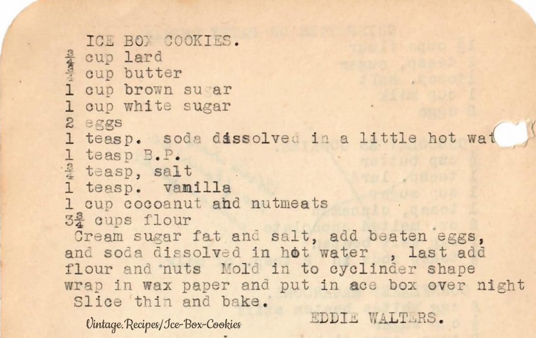 Ice Box Cookies - vintage.recipes