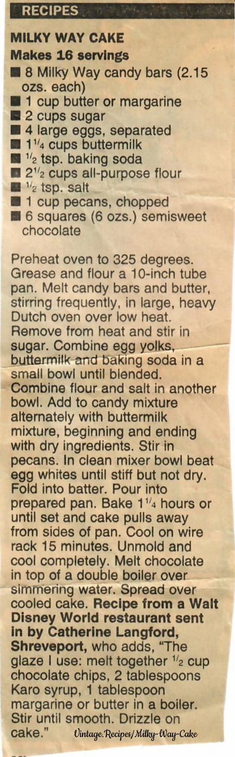 Milky Way Cake - vintage.recipes