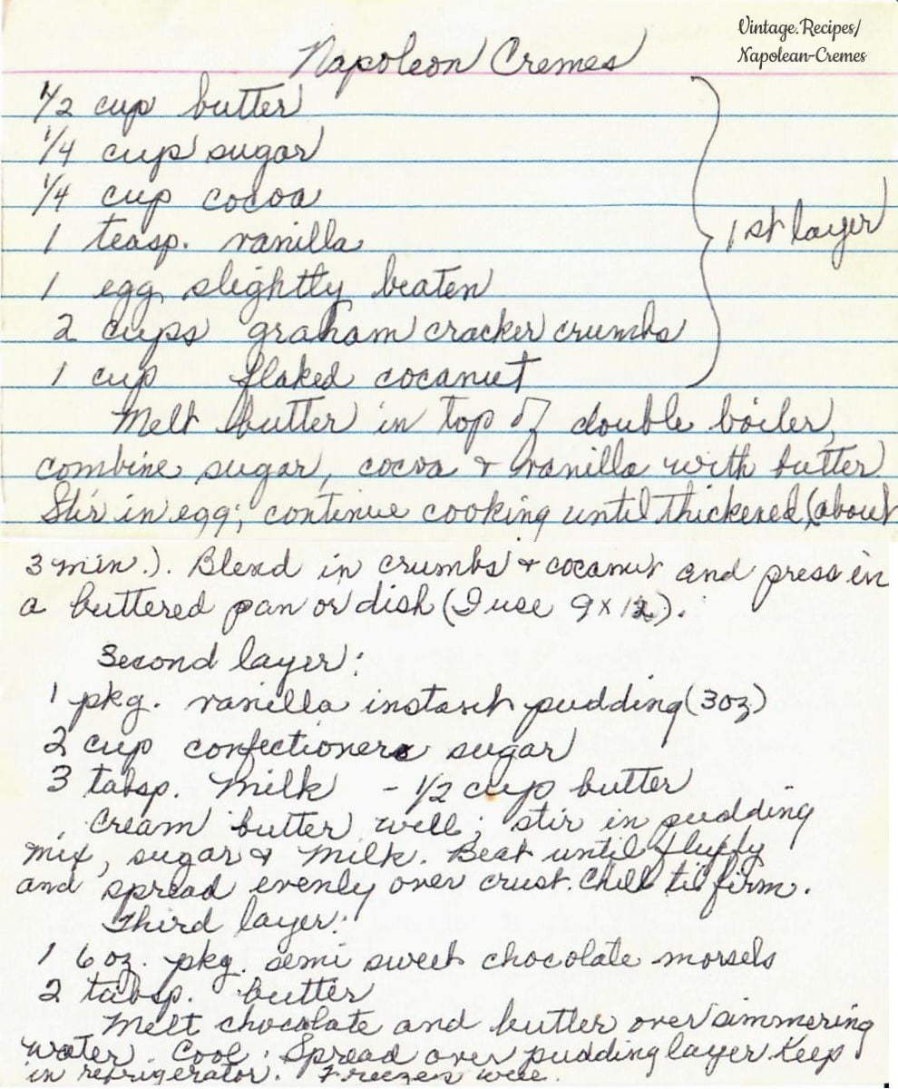 Napoleon Cremes - vintage.recipes