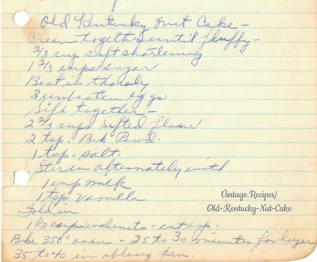 Old Kentucky Nut Cake - vintage.recipes
