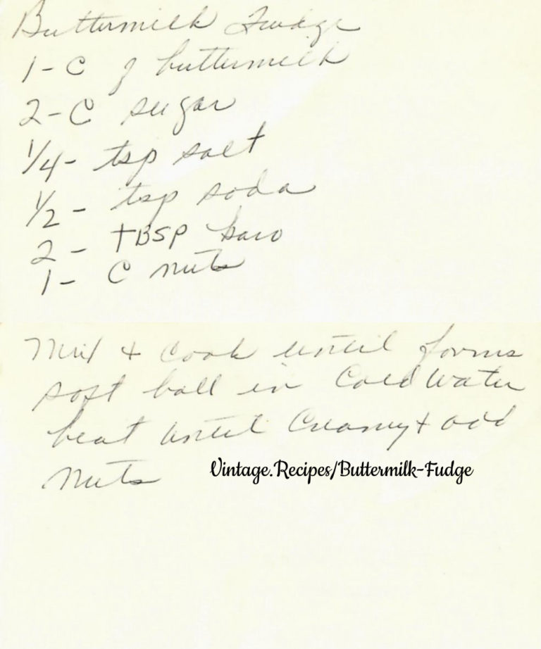 Buttermilk Fudge - vintage.recipes